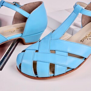Barefoot Summer in Baby Blue Leather | Women Swing Dance Shoes ...