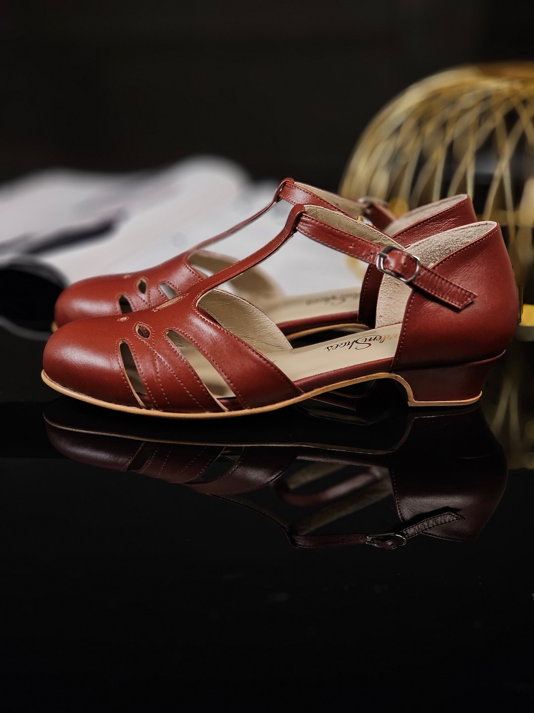 Rosy in Brown Leather | Women Swing Dance Shoes | Vintage Shoes ...