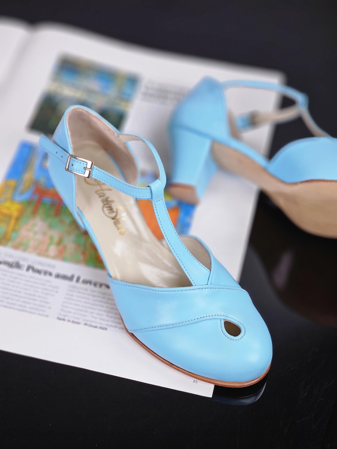 Muse in Baby Blue Leather | BALBOA Heel | Women Swing Dance Shoes ...