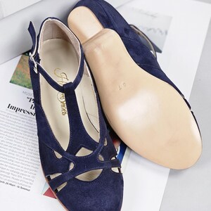 Spring in Dark Blue Suede | Swing Dance Shoes | Vintage Shoes ...