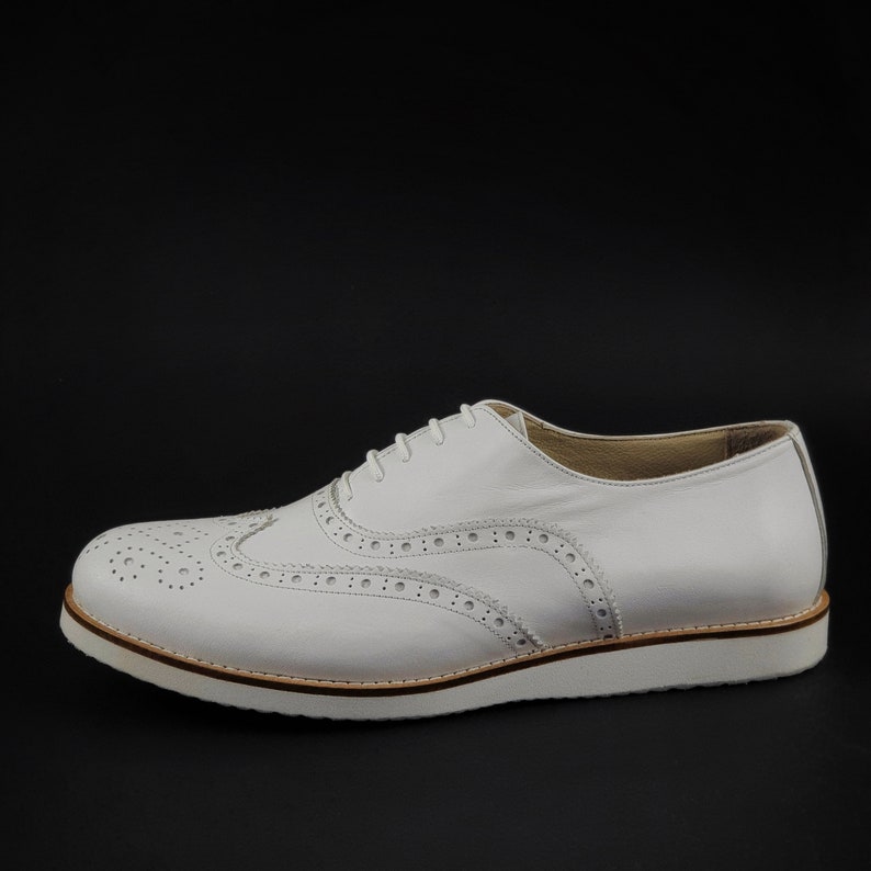 Brogue in White Leather Unisex Swing Dance Shoes Vintage - Etsy