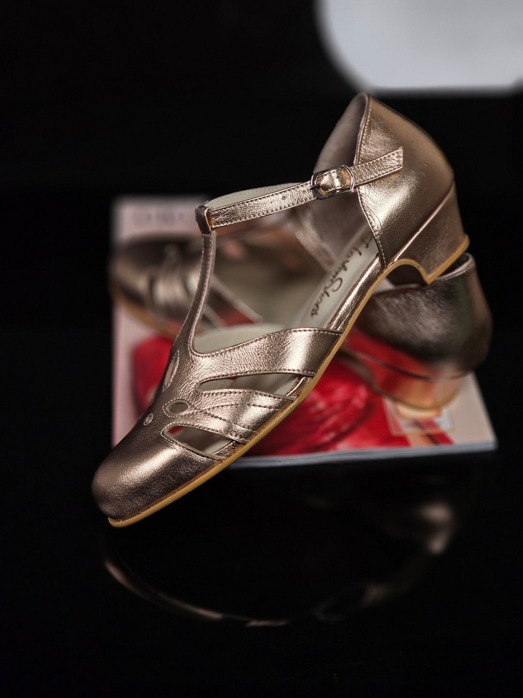 Rosy in Rose Gold Leather | Women Swing Dance Shoes | Vintage Shoes ...