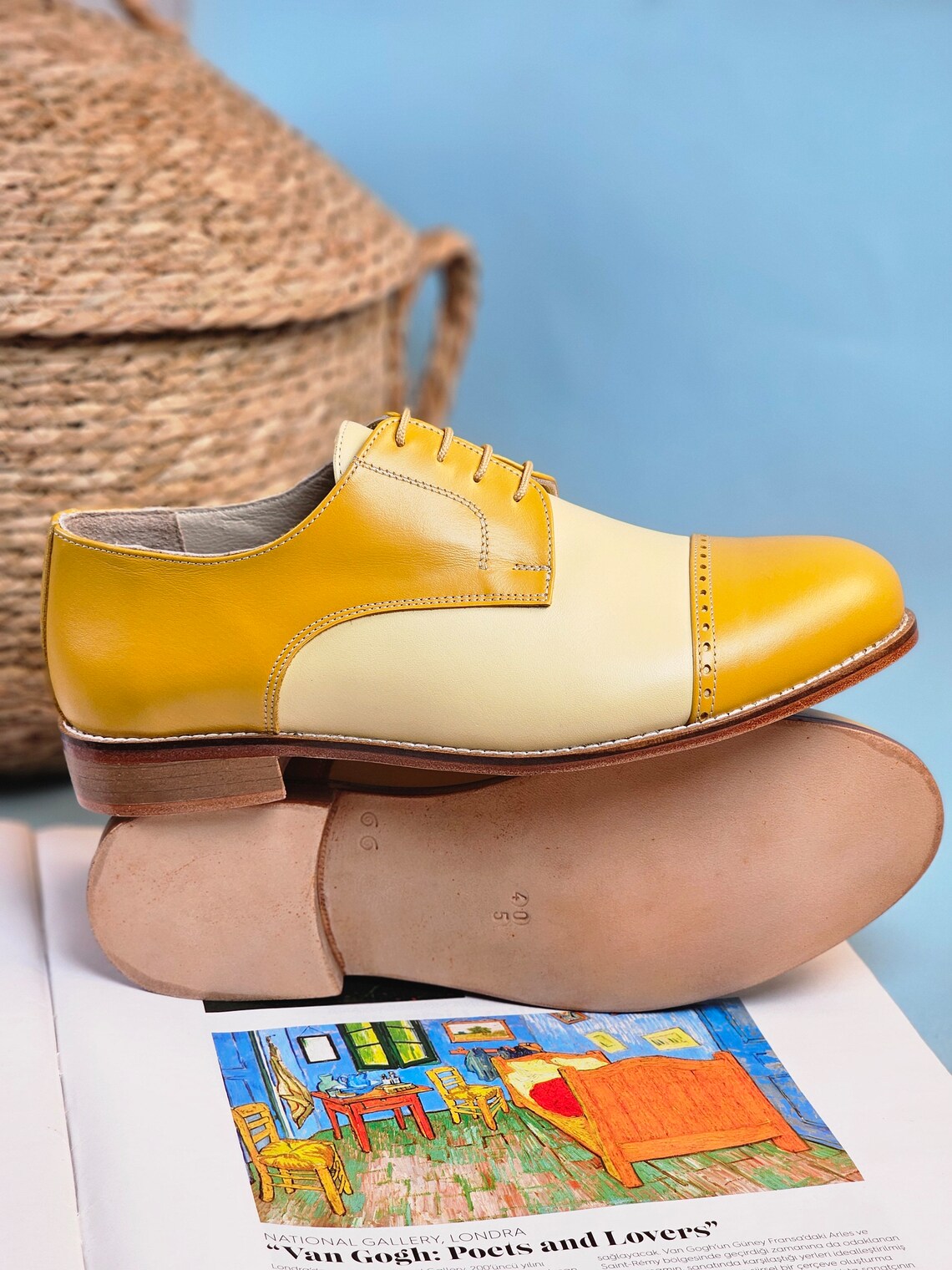 California in Yellow & Lemon Yellow Leather | Unisex Swing Dance Shoes ...