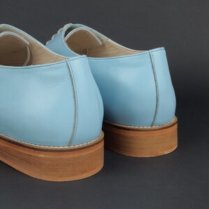 Brogue in Baby Blue Leather | Unisex Swing Dance Shoes | Vintage Shoes ...