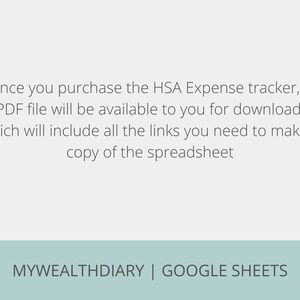 HSA Expense Tracker - Google Sheets - Etsy
