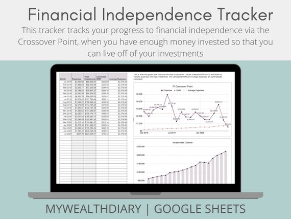Financial Independence Tracker Google Sheets - Etsy