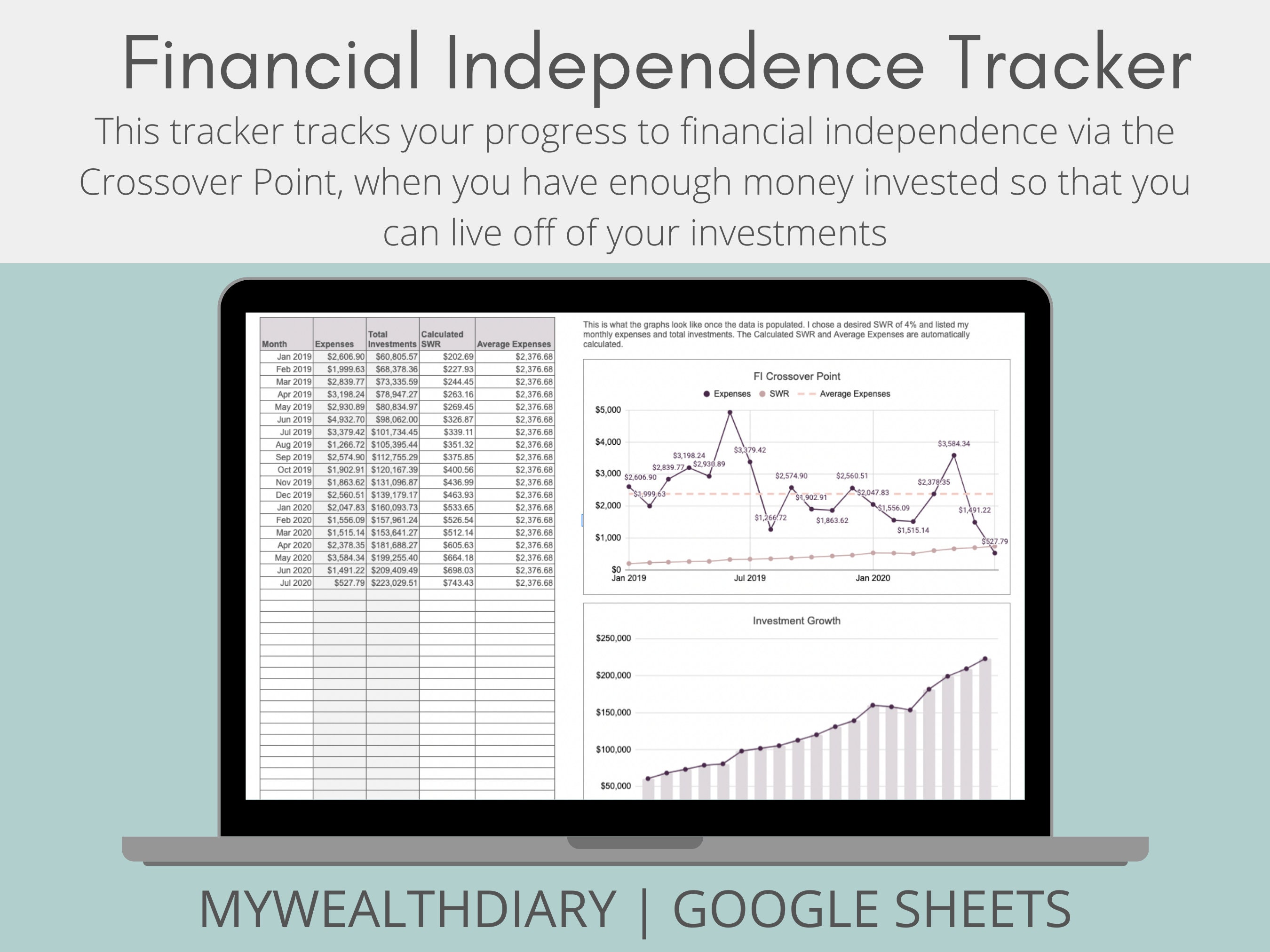 Financial Independence Tracker - Google Sheets - Etsy