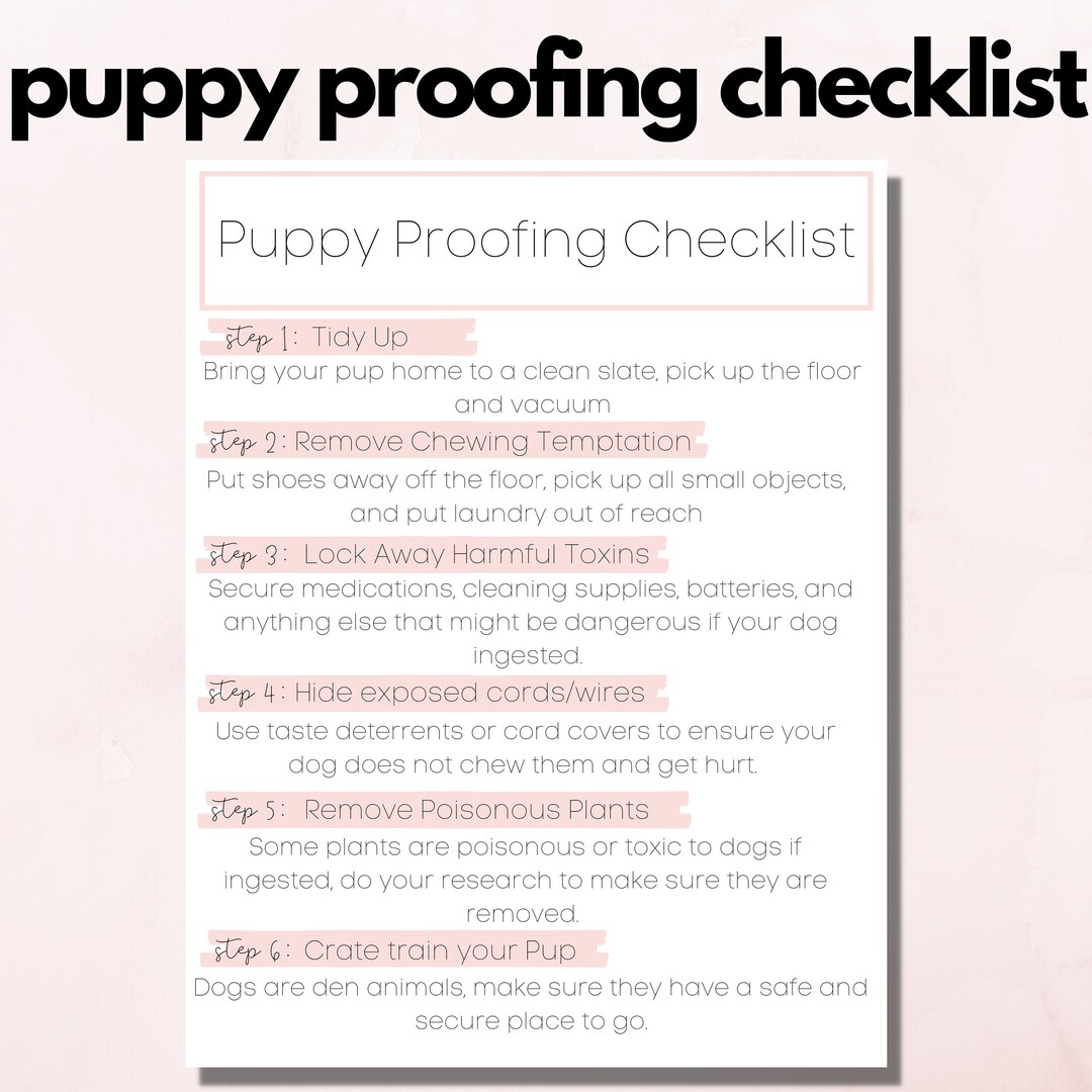 Printable Puppy Proofing Guide | Digital Download - Etsy