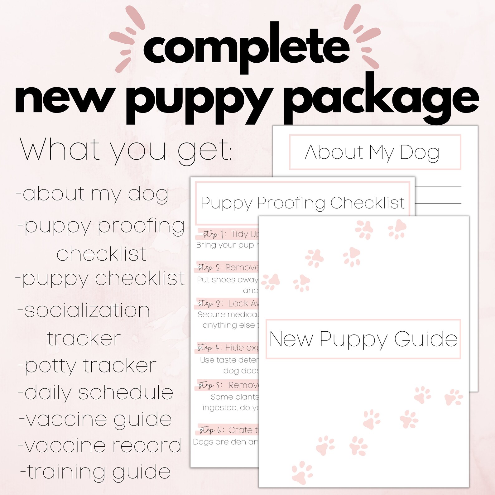 Complete Printable New Puppy Guide| - Etsy