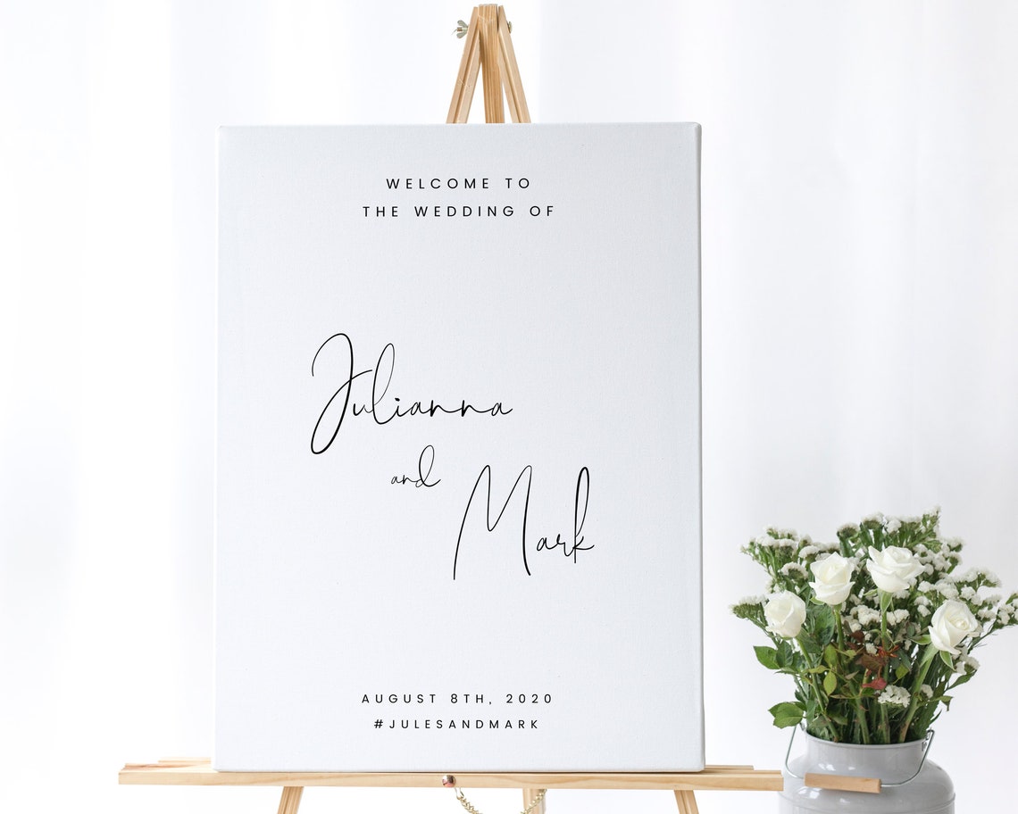 Simple Wedding Welcome Sign Template, DIY, Editable and Instant ...