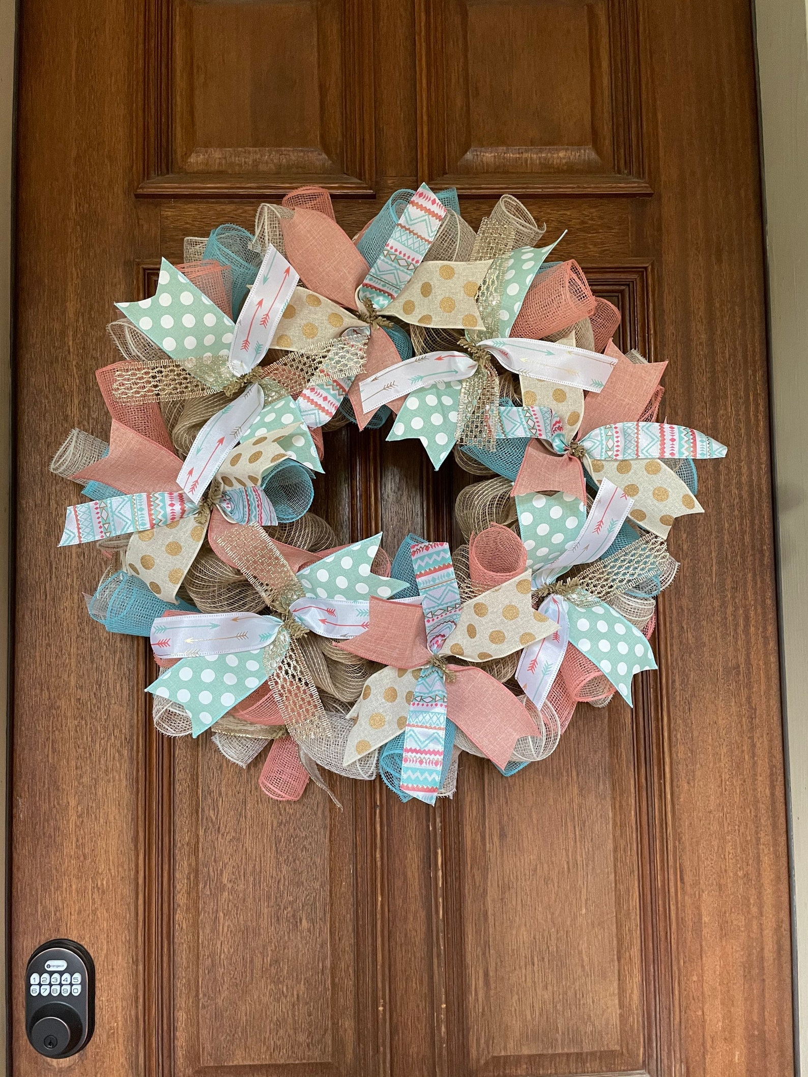 Blessed deco mesh wreath Everyday wreath front door decor | Etsy