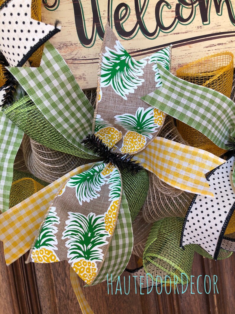 Welcome Deco Mesh Wreath Front Door Wreath Everyday - Etsy