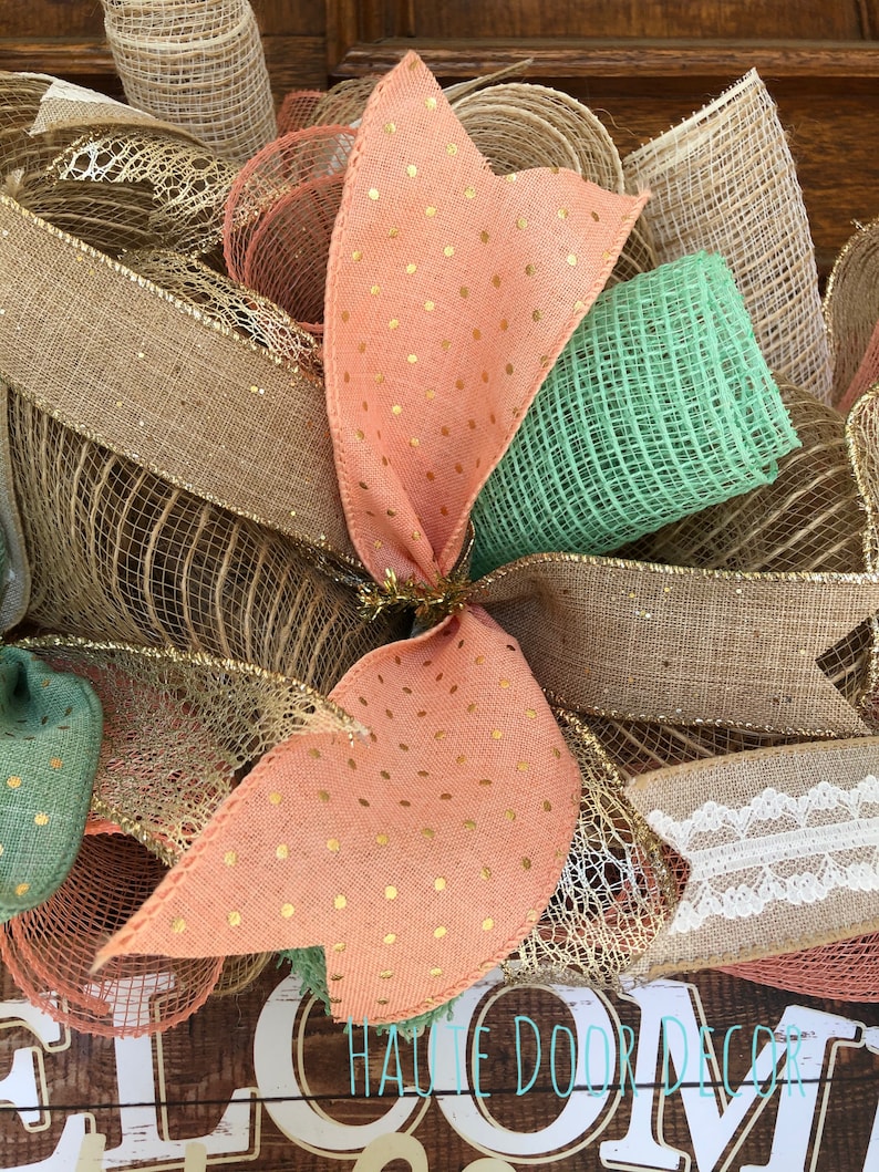 Everyday Deco Mesh Wreath Front Door Wreath Farmhouse | Etsy