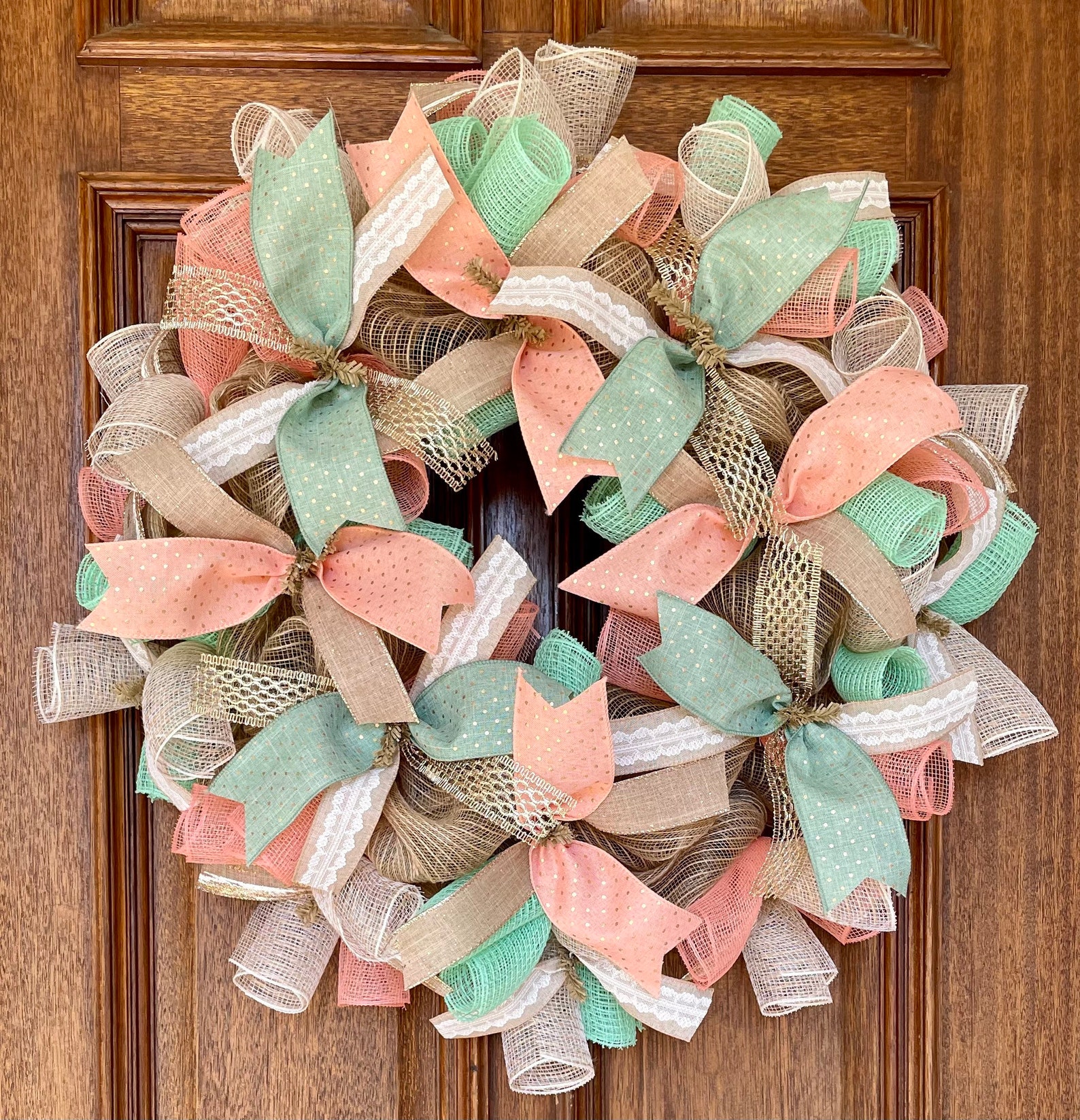 Everyday Deco Mesh Wreath Front Door Wreath Farmhouse | Etsy