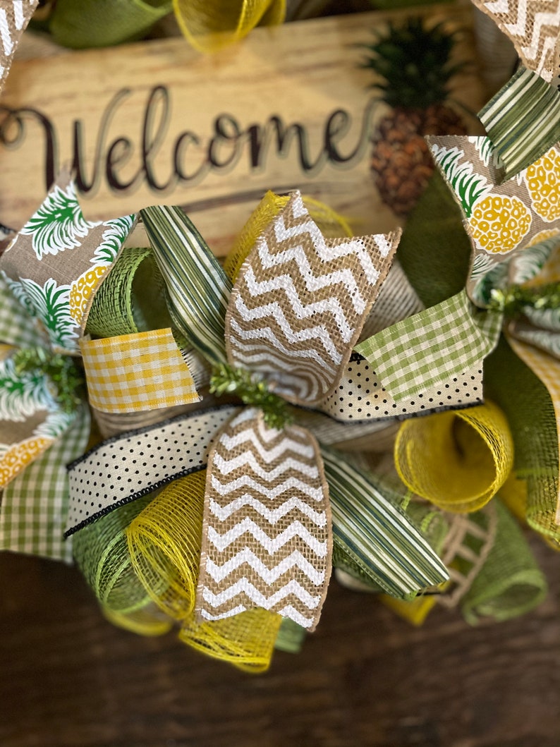 Welcome Deco Mesh Wreath Front Door Wreath Everyday - Etsy