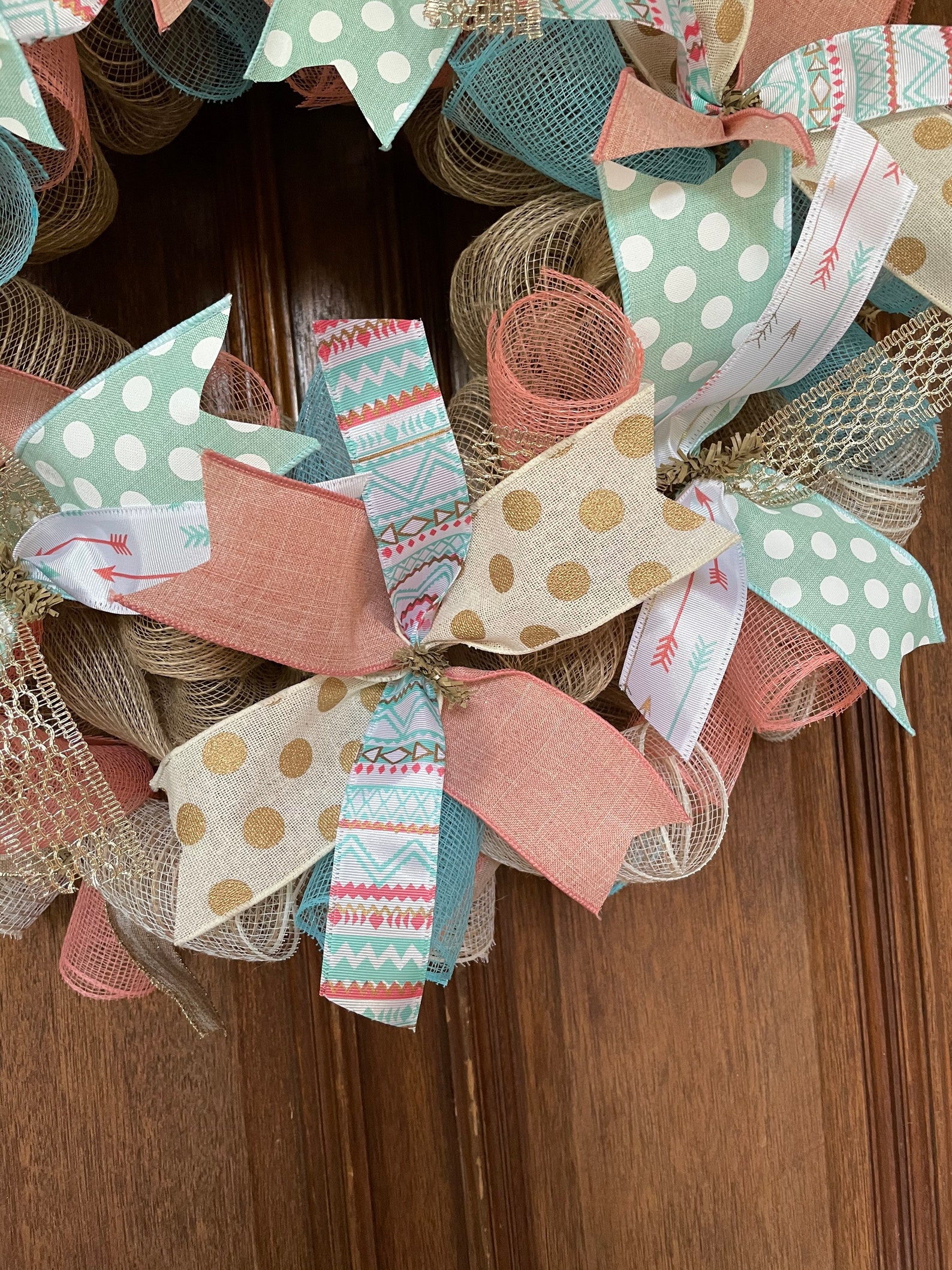 Blessed deco mesh wreath Everyday wreath front door decor | Etsy