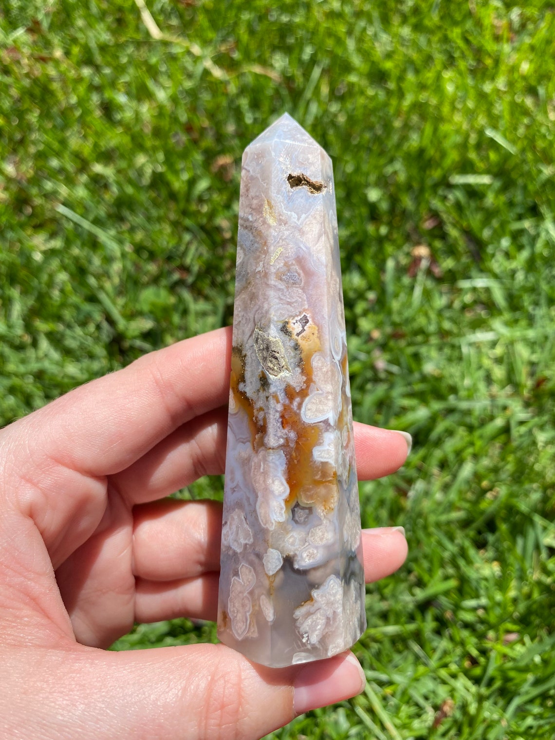 Flower Agate Towers High Quality Pink Flower Agate Crystals | Etsy