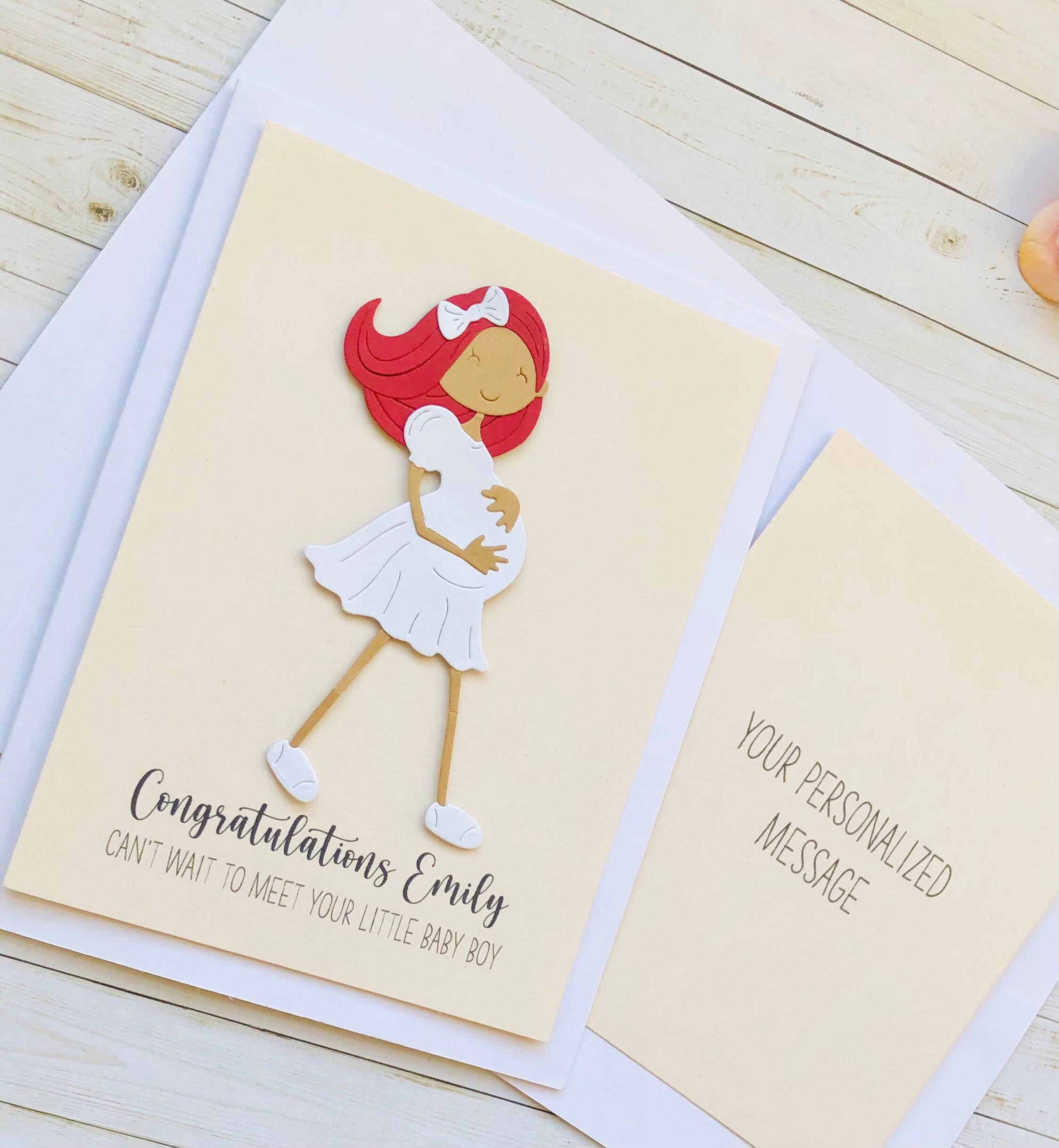 Expecting Baby Boy Pregnancy Card Congratulations Mom to be | Etsy