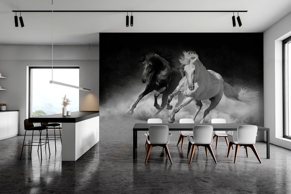 Witte Paarden Rennen Behang Rennend Wit Paard Fotobehang, Makkelijk