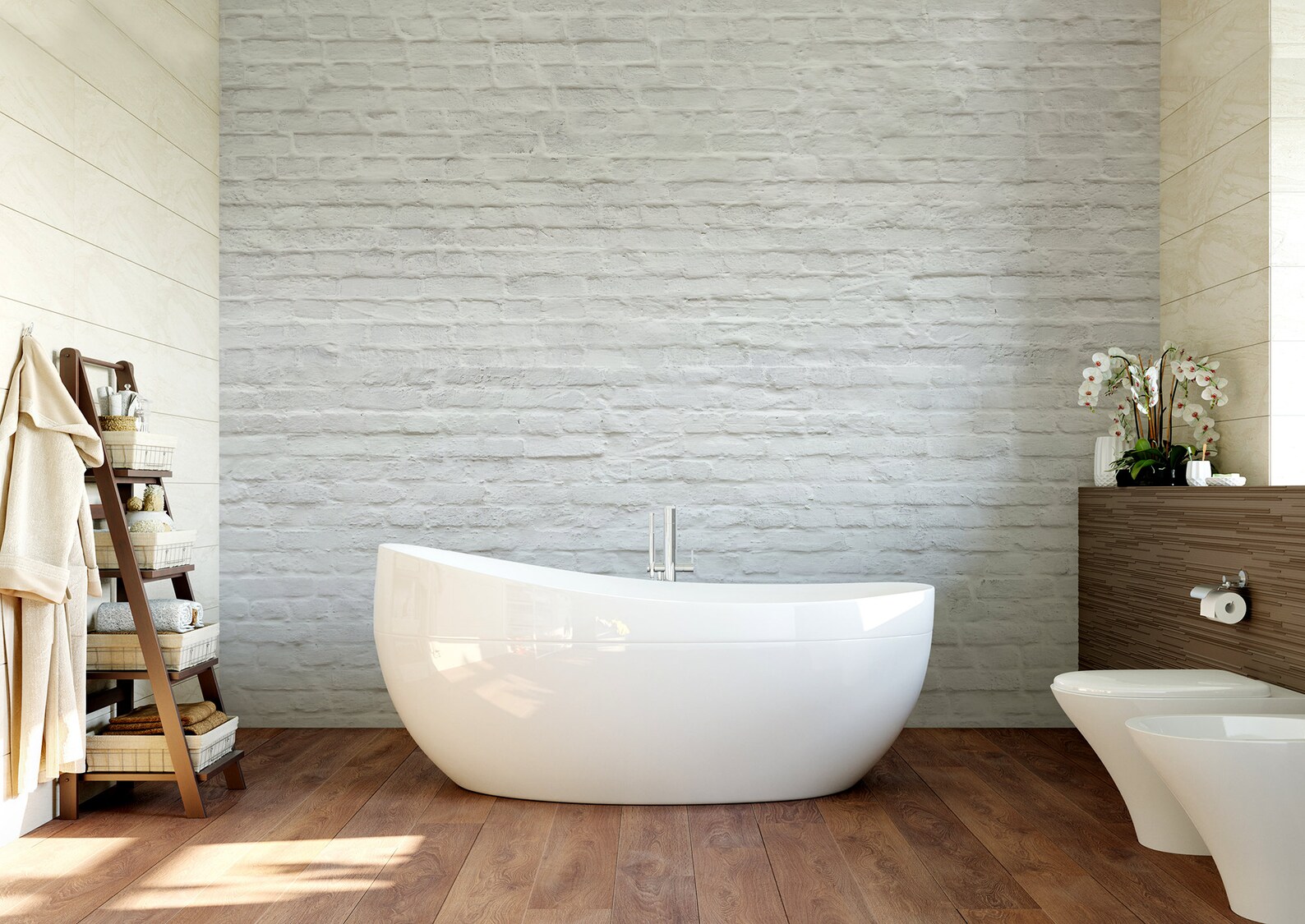 White brick wall photo wallpaper Self adhesive Peel & | Etsy