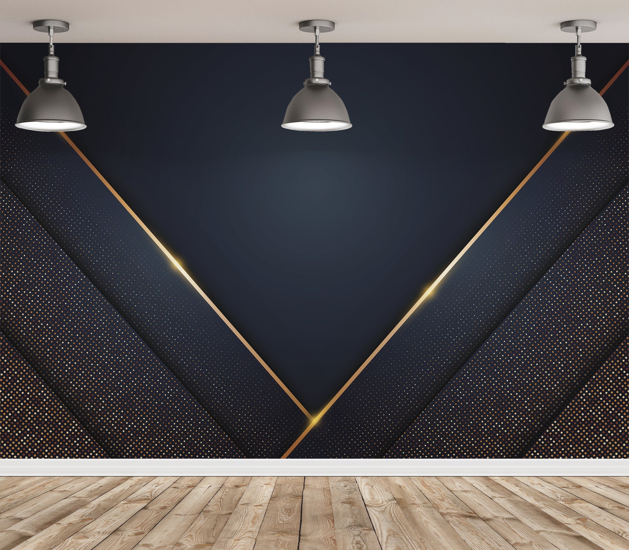 Elegant Navy Wallpaper With Lines and Dots no Metallic - Etsy Australia