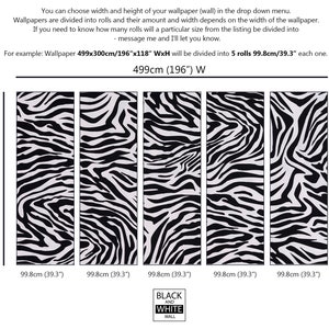Zebra Print Wallpaper, Animal Wallpaper, Abstract Wall Mural • Peel and ...