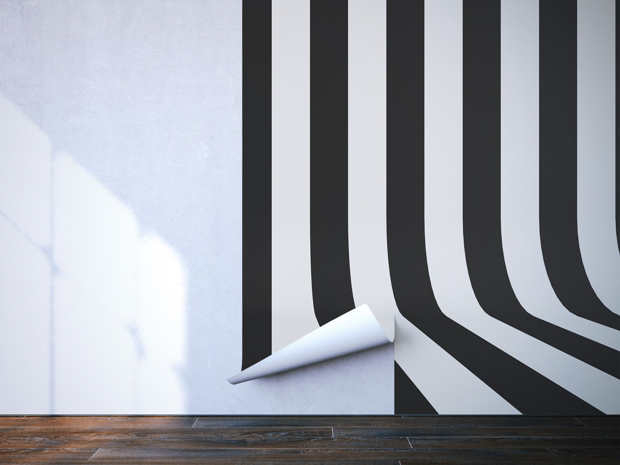 Abstract Wallpaper With Black and White Lines Self Adhesive | Etsy