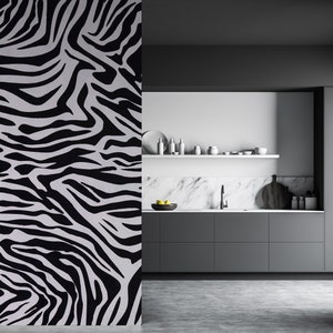 Zebra Print Wallpaper, Animal Wallpaper, Abstract Wall Mural • Peel and ...
