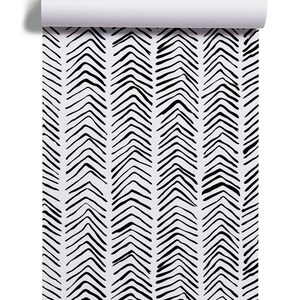 Black and White Linear Pattern Wallpaper Self Adhesive Peel & Stick ...