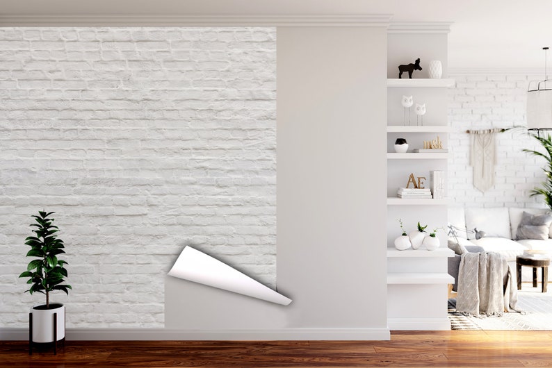 White Brick Wall Photo Wallpaper Self Adhesive Peel & - Etsy