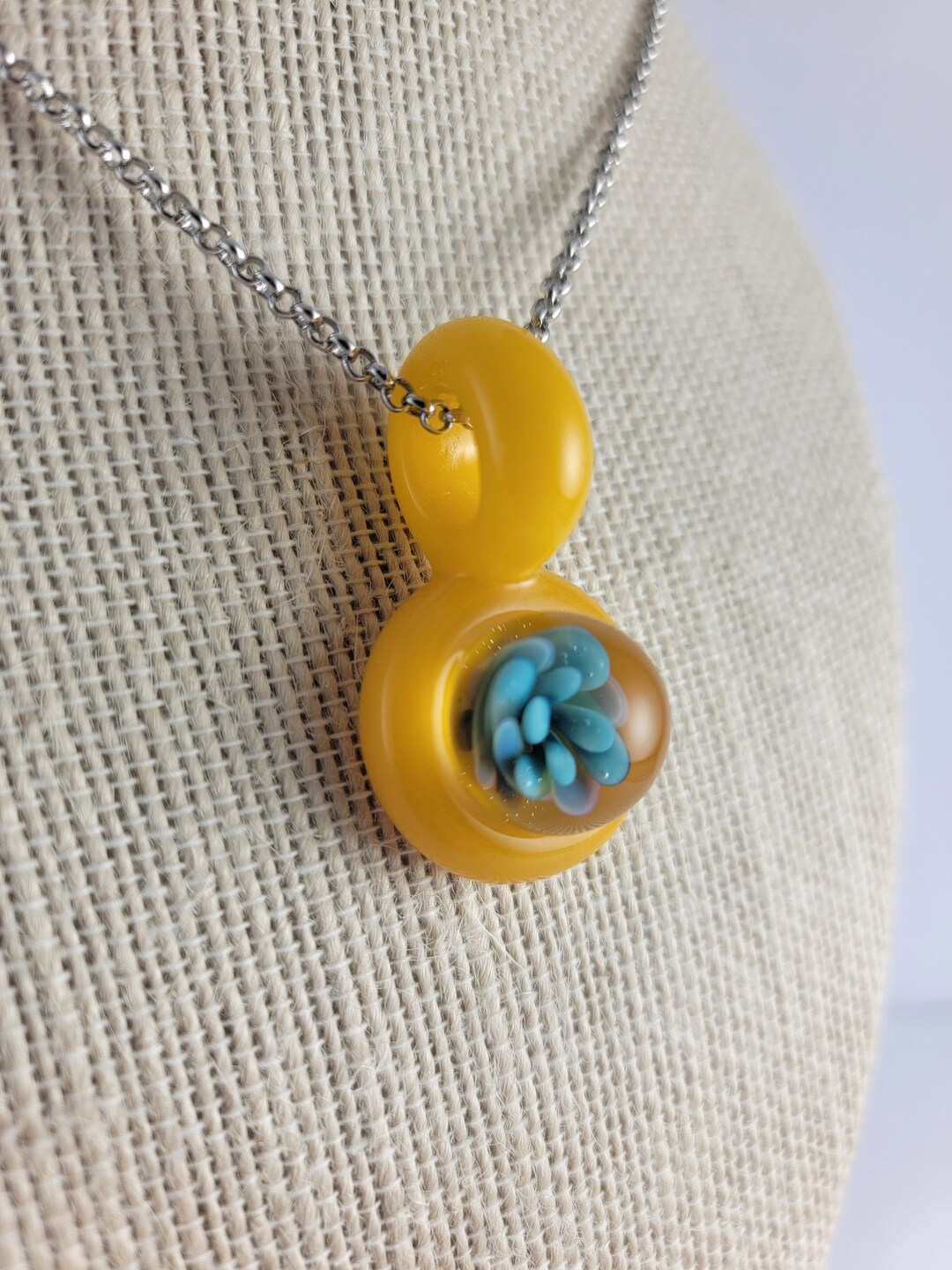 Handmade Glass Spiral Implosion Pendant. Wearable Art for Women and Men ...