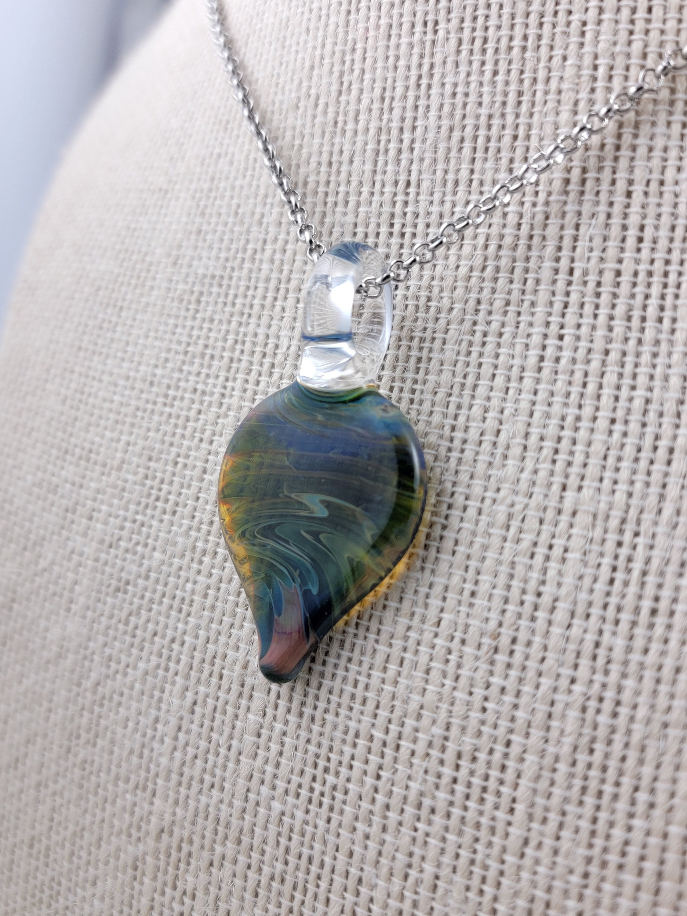 Handmade Glass Pendant Necklace. Wearable Art for Men and Women. - Etsy