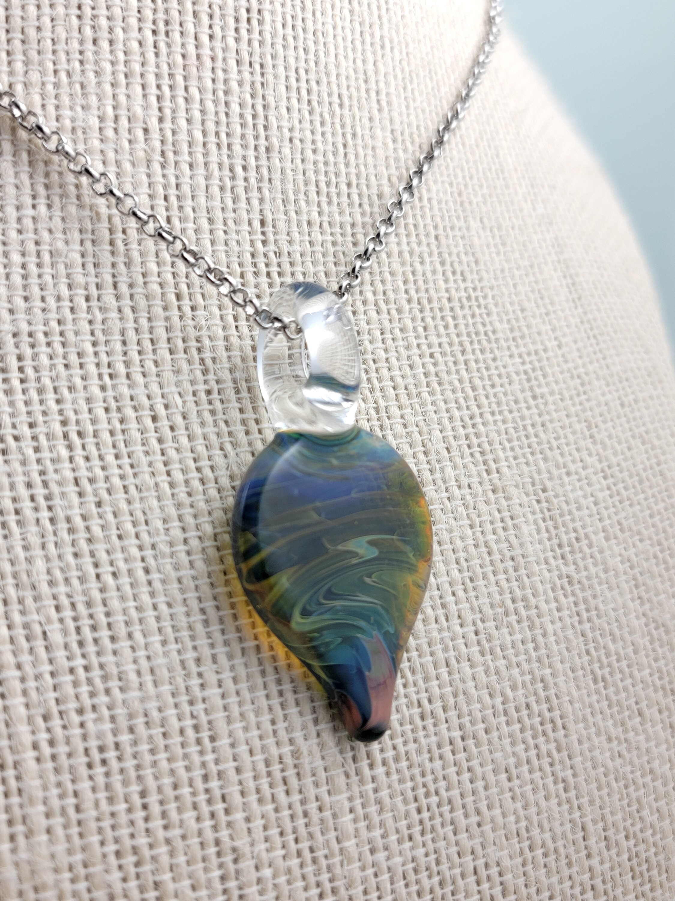 Handmade Glass Pendant Necklace. Wearable Art for Men and Women. - Etsy