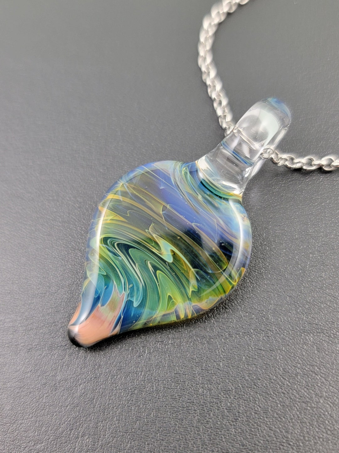 Handmade Glass Pendant Necklace. Wearable Art for Men and Women. - Etsy