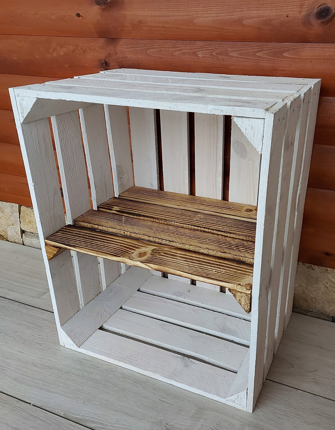 White Wooden Crates With Short of Long Shelf White or Burnt - Etsy UK