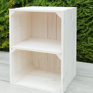 Wooden White Crate, Set of Storage Crates, Vintage Boxes, Medium Size ...