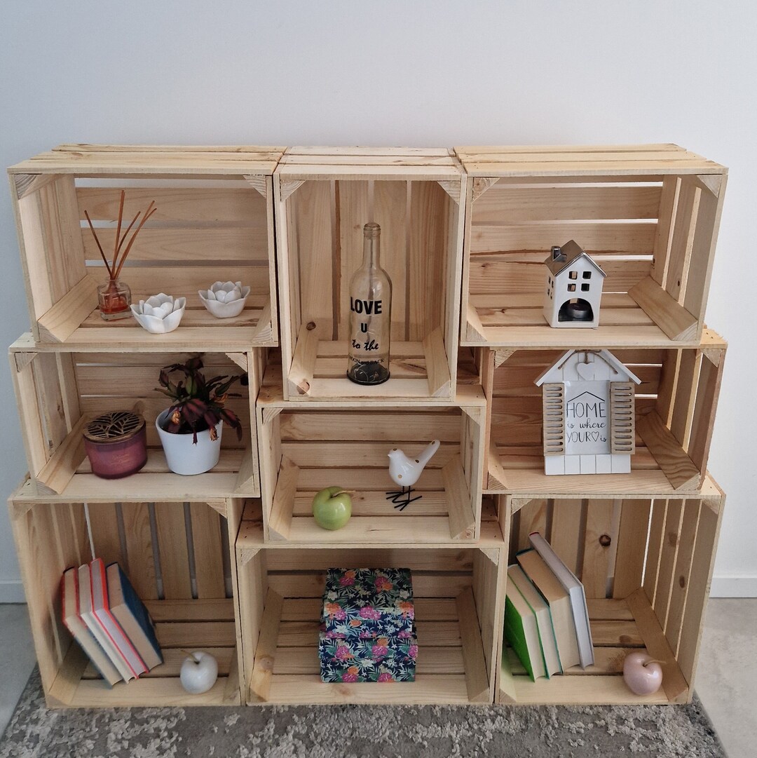 Wooden Storage Crates: Modular Hall & Kitchen Organizer - Etsy