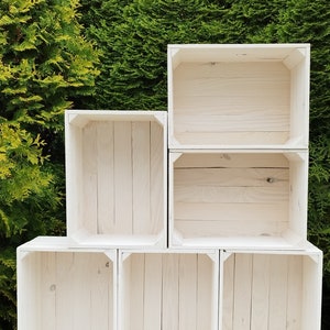Wooden White Crate, Set of Storage Crates, Vintage Boxes, Medium Size ...