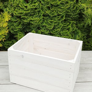 Wooden White Crate, Set of Storage Crates, Vintage Boxes, Medium Size ...