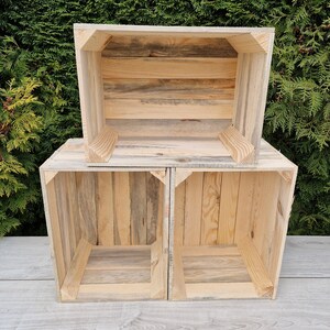 Wooden Crates Natural Grey Colour, Set of Storage Boxes, Decoration and ...