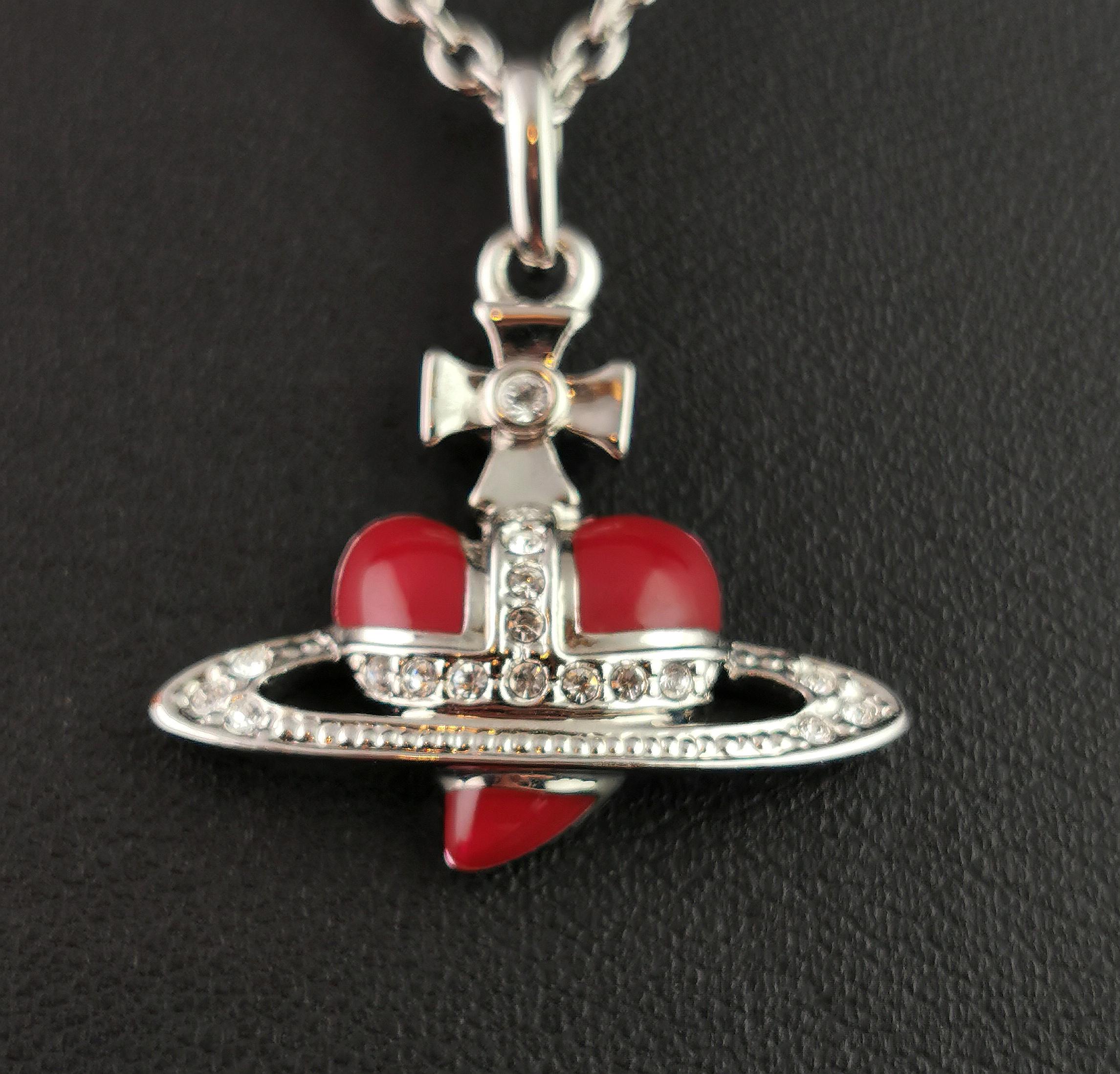 Vivienne westwood red heart orb necklace store