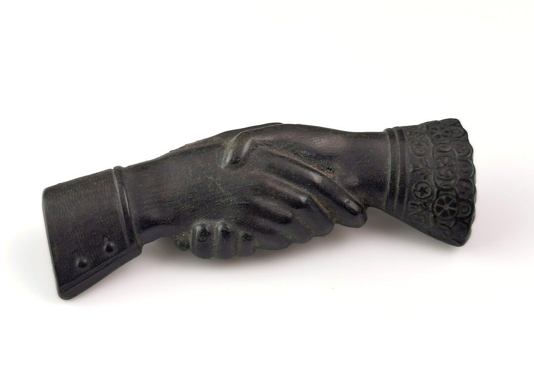 Victorian Clasped Hands Brooch, Bog Oak, Handshake, Fede - Etsy