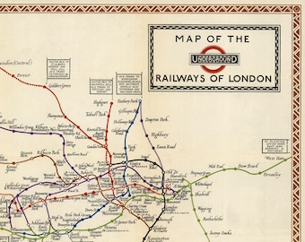 Old London Underground Tube Map 1912 Oxford Circus | Etsy