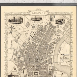 Old Map of Belfast Ireland in 1851 by Tallis & Rapkin | Etsy