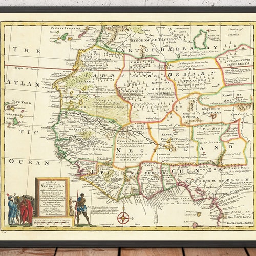 Old Map of Negroland 1747 by Bowen Pre-colonial West Africa | Etsy