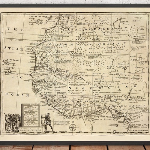 Old Map of Negroland 1747 by Bowen Pre-colonial West Africa | Etsy