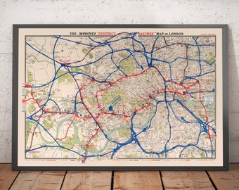 Old London Underground Tube Map 1912 Oxford Circus | Etsy