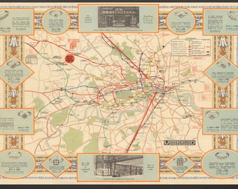 Old London Underground Tube Map 1912 Oxford Circus | Etsy