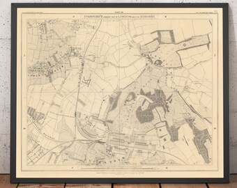 Old Map of South East London 1862 Lewisham Ladywell | Etsy