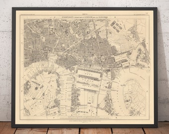Old Map of East London - Etsy UK